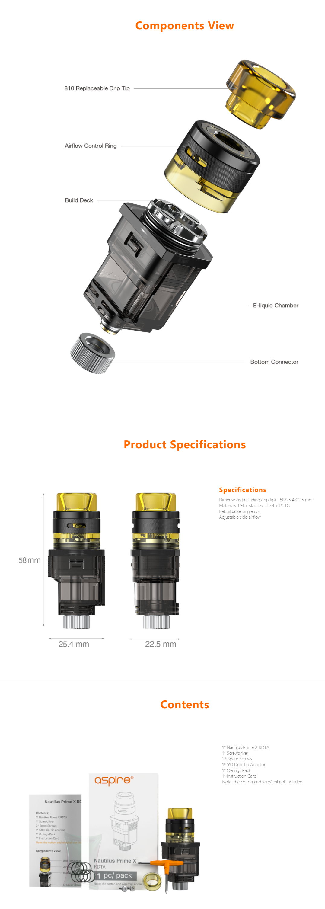 Aspire Nautilus Prime X RDTA New Release Online Atomizer