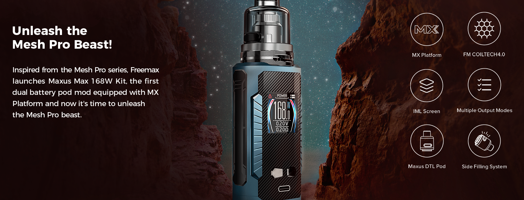 Freemax Maxus Max 168W Kit With 5ml Maxus DTL Pod