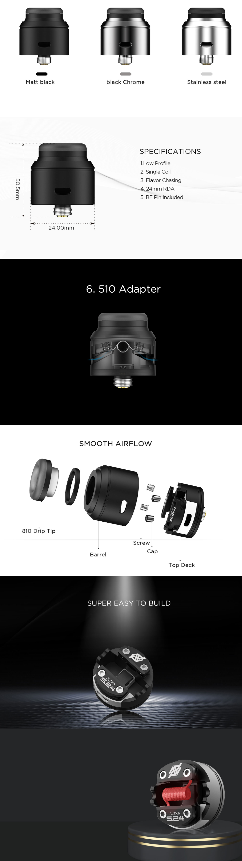 Augvape Alexa S24 RDA In UK Store 24mm