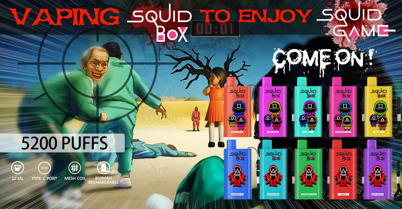 R and M Squid Box Disposable Vape 5200 Puffs12ml UK Buy