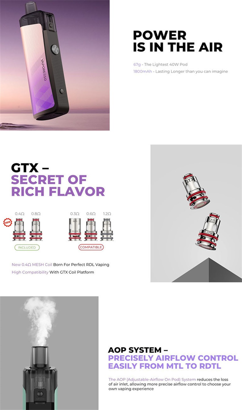 Vaporesso GEN AIR 40 Pod Mod Kit 1800mAh 40W