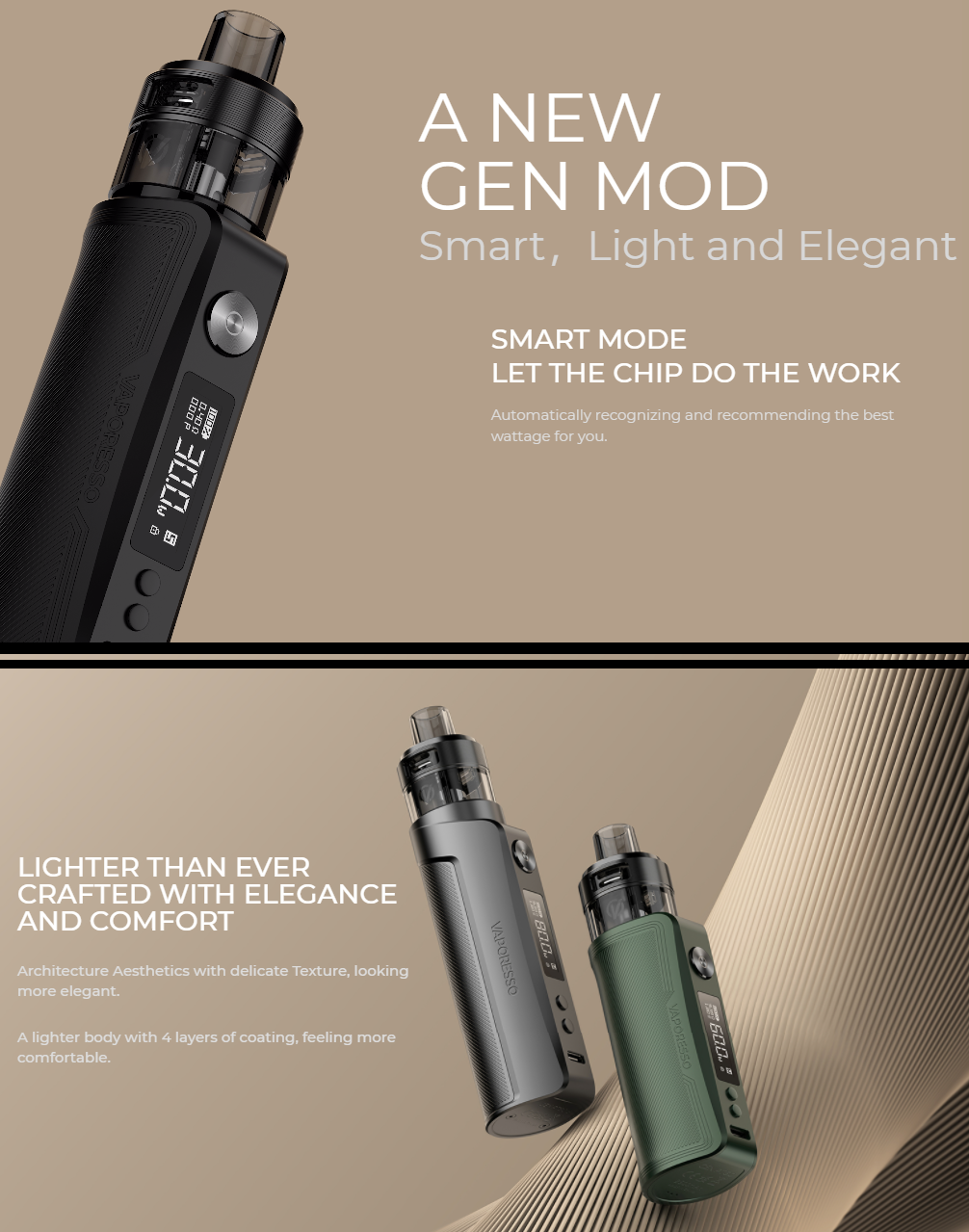 UK Vaporesso GEN PT60 & PT80 S Pod Mod Kit New