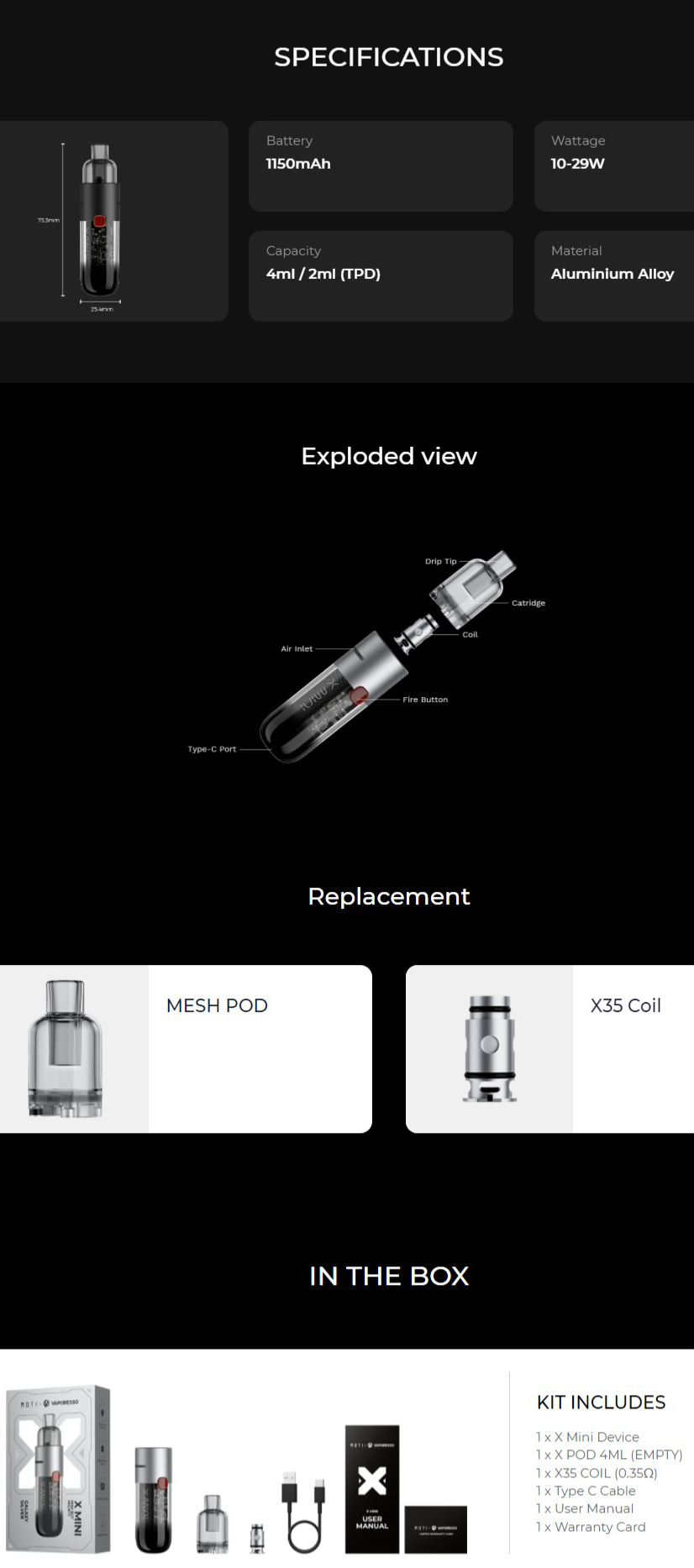 Vaporesso X Mini Kit Pod System £15.99 Sale