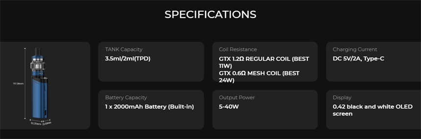 Vaporesso GEN Fit 40 Kit 2000mAh 40W UK Store