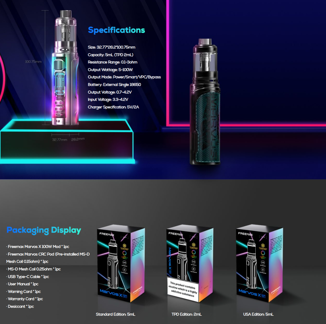 Freemax Marvos X Kit Pod Mod 100W UK Sale