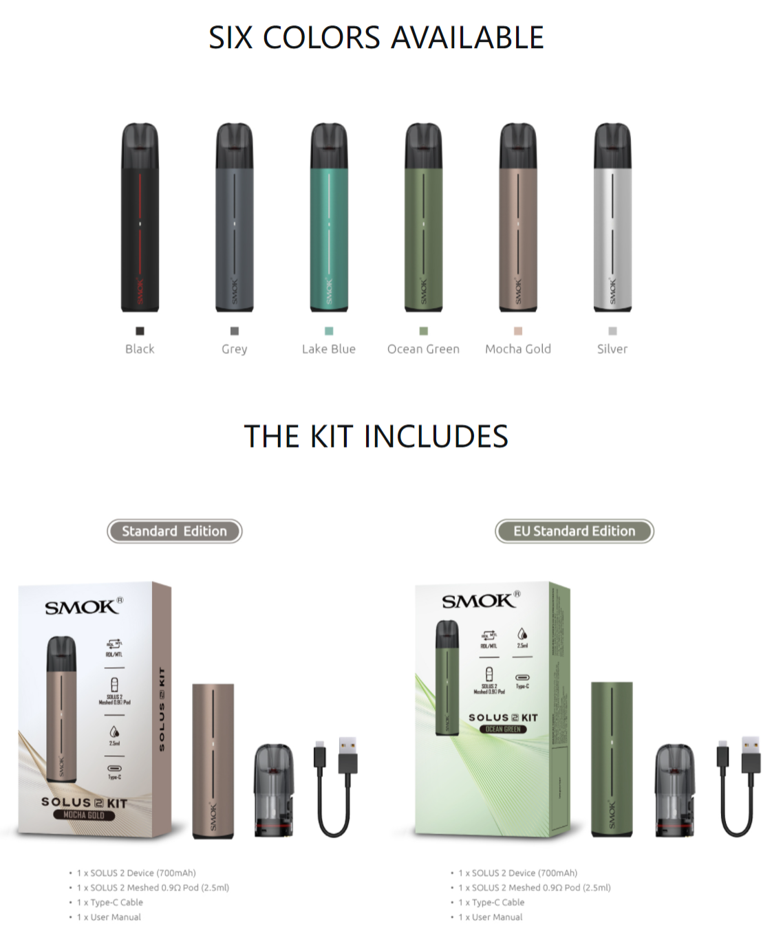 SMOK SOLUS 2 Kit Pod Vape 700mAh New UK £9.99