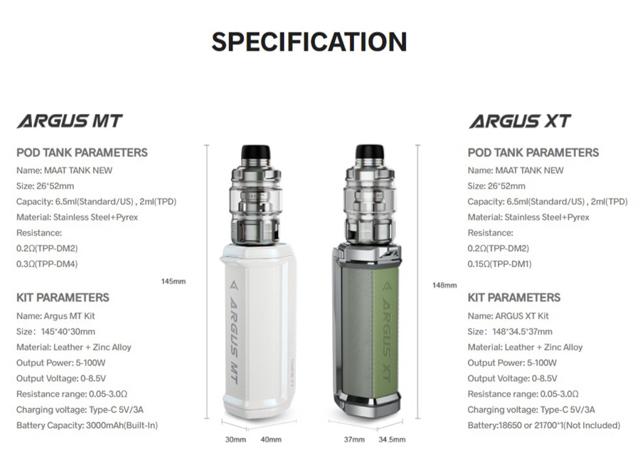 Voopoo Argus XT & Argus MT Kit Vape Mod 100W Best UK Sale