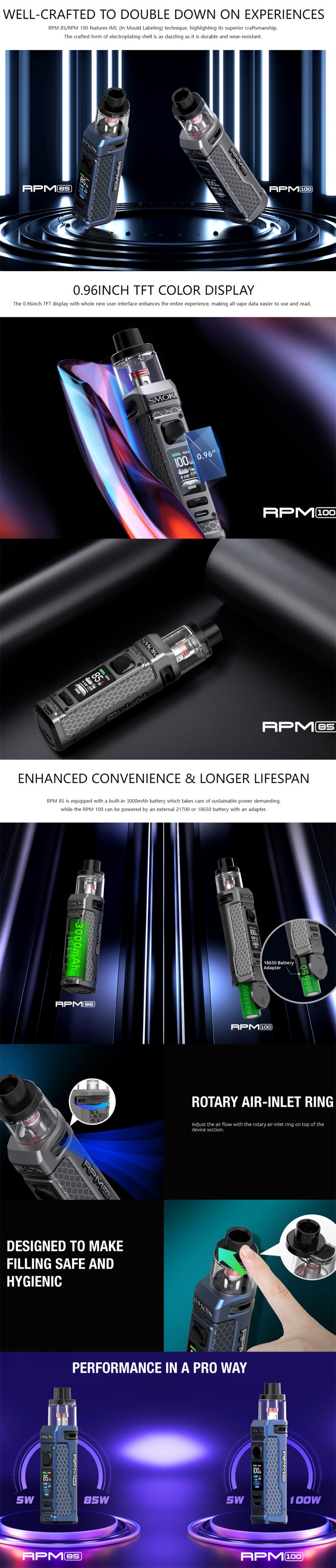SMOK RPM 85 & RPM 100 Kit Pod Mod UK In Stock