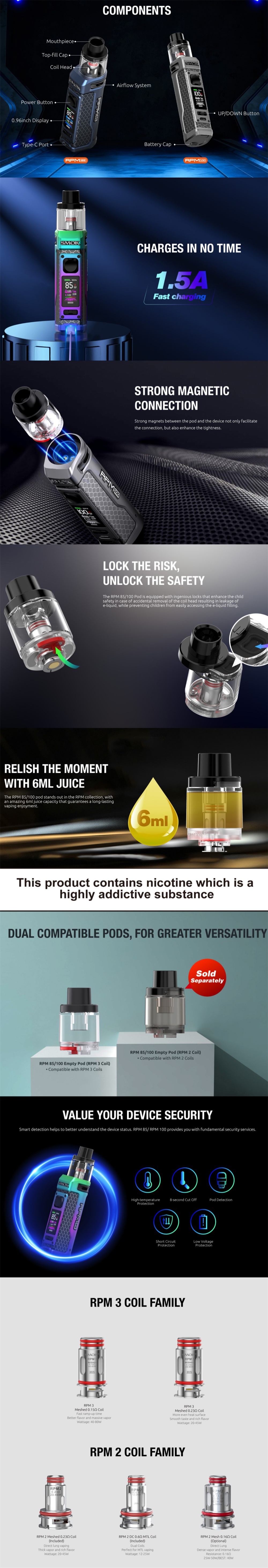 SMOK RPM 85 & RPM 100 Kit Pod Mod UK In Stock