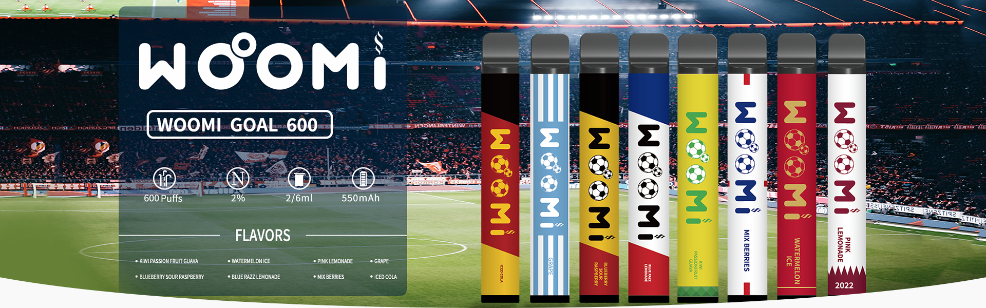 Woomi Goal 600 Disposable 600 Puffs Buy In Bulk UK Hot