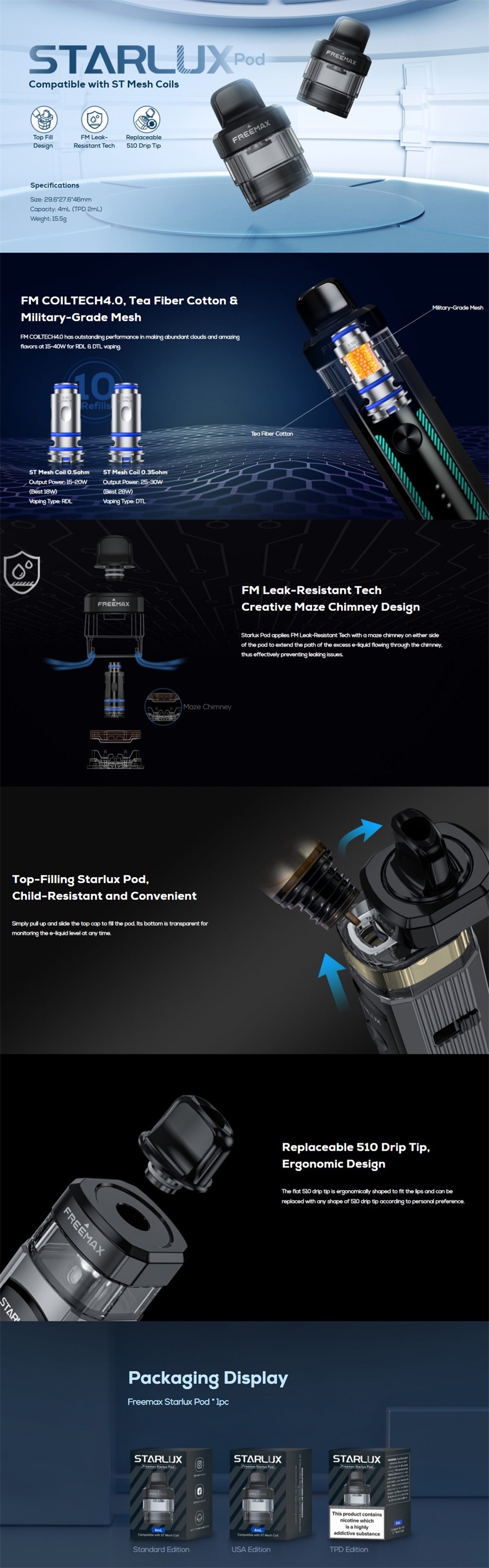 Freemax Starlux Pod Best Price UK Store